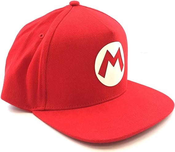 Nintendo Super Mario Badge Mario (Snapback Cap) One Size, Red [Hat ...