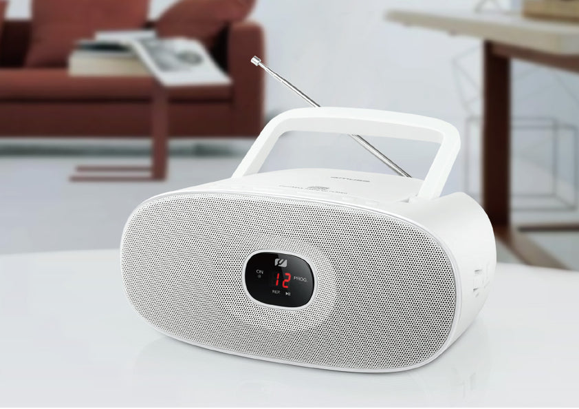 Muse Portable Radio CD Player - White [Tech & Turntables] – Golden Discs