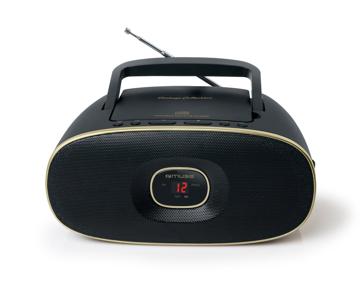 Muse Portable Radio CD Player - Black [Tech & Turntables] – Golden Discs