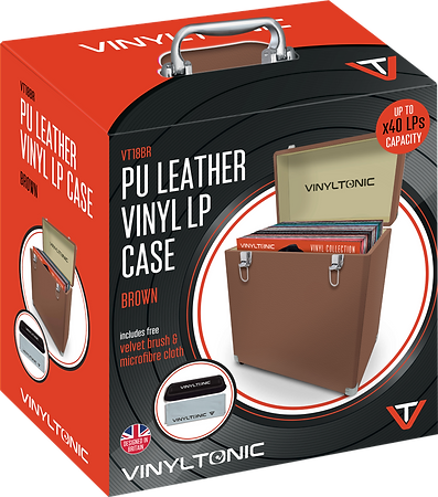 LEATHER VINYL LP CASE (BROWN) [Accessories] – Golden Discs