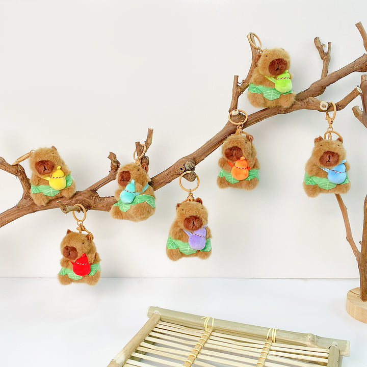 Kenji Fluffy Rainbow Capybara keyring [Toys] – Golden Discs