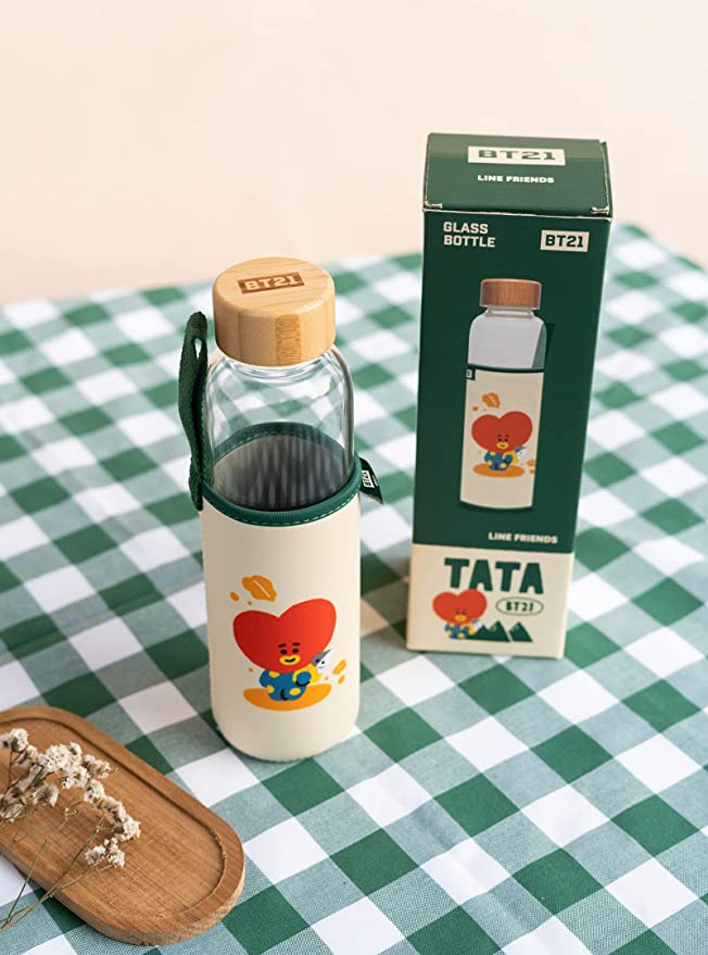 BT21 Official Merchandise Tata Glass Water Bottle - 500ml / 17oz [Bott ...